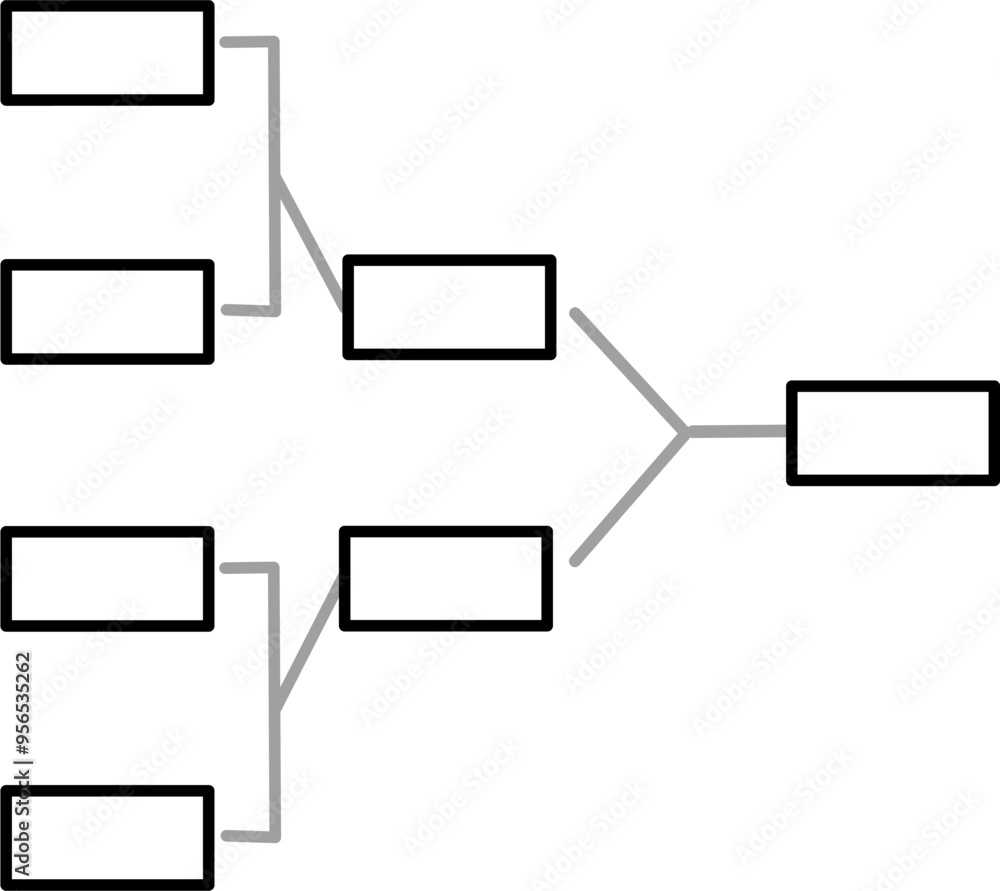 Blank Tournament Bracket Template - Vector Outline for Competitions ...