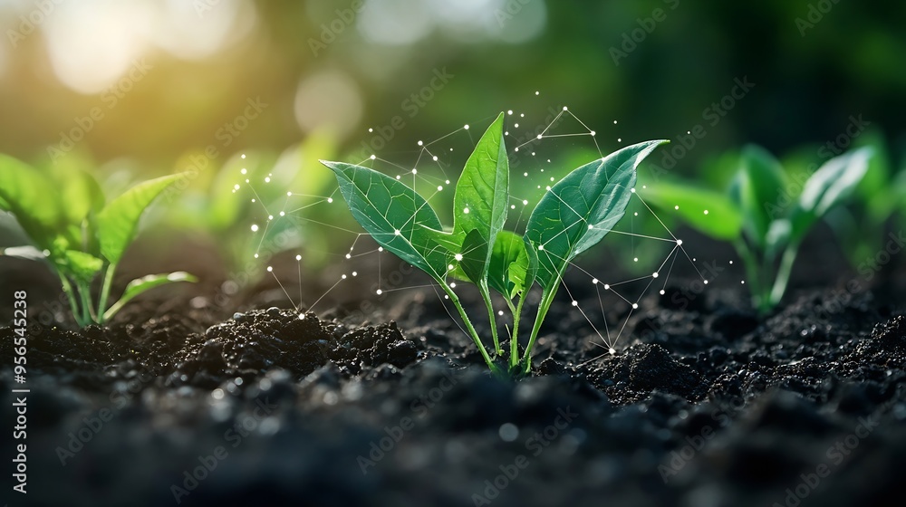 agricultural growth concept It has both the benefits of soil and plants ...