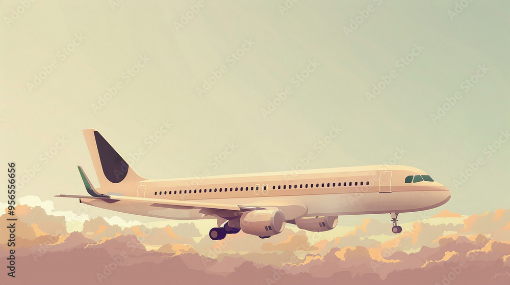 flying plane through clouds, digital painting artwork ui ux motion ...