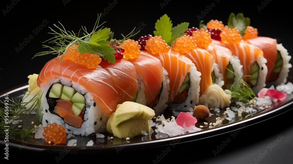 Hyper-realistic sushi roll is captured in stunning detail, with every ...