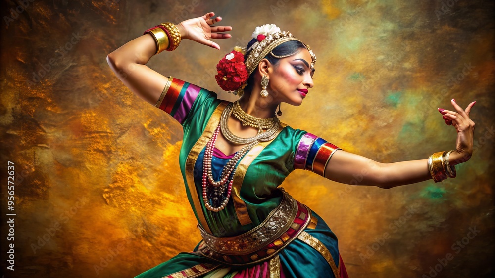 Vibrant Indian dancer in traditional attire, adorned with colorful ...
