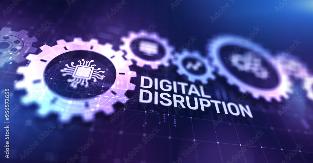 Digital Disruption. Disruptive business ideas. IOT internet of things ...