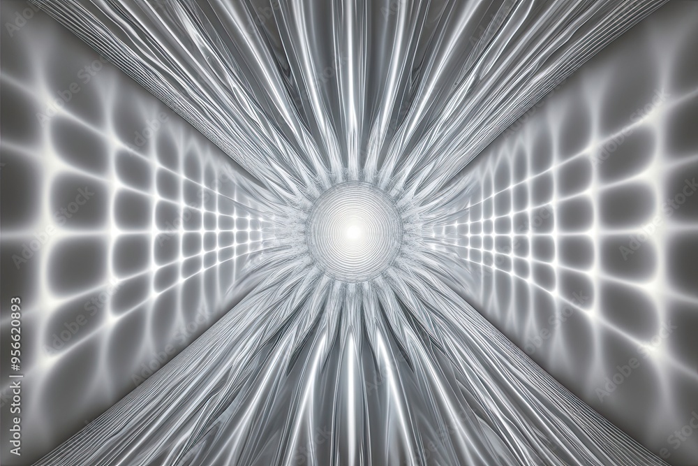 3D Abstract White Radiation Experience with Pulsing Waves and Dynamic ...