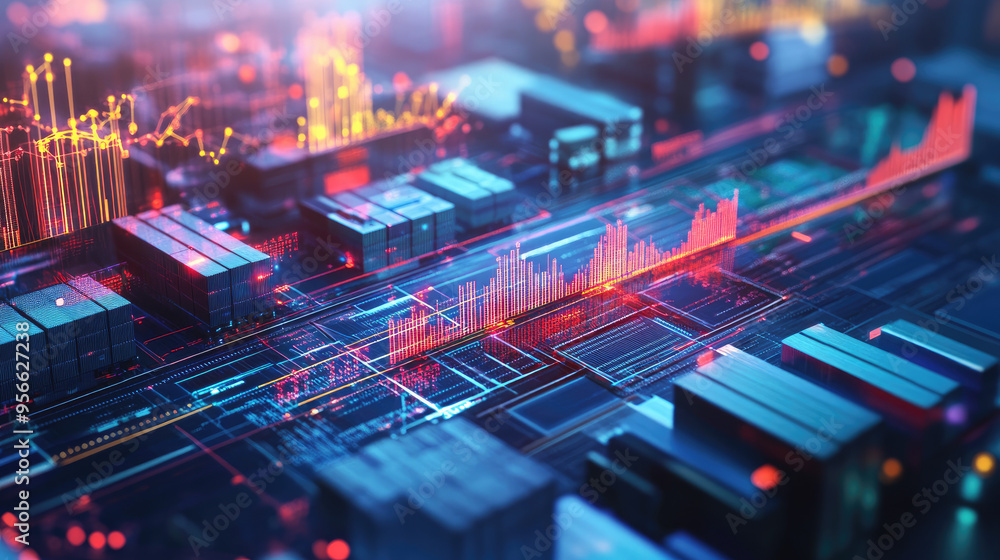 Conceptual image of business automation with sleek digital graphs for ...