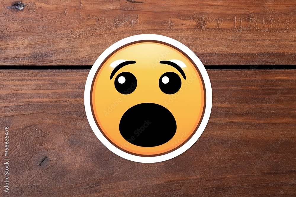 Poster Stunned Expression Emoticon Sticker for Confused Reactions ...