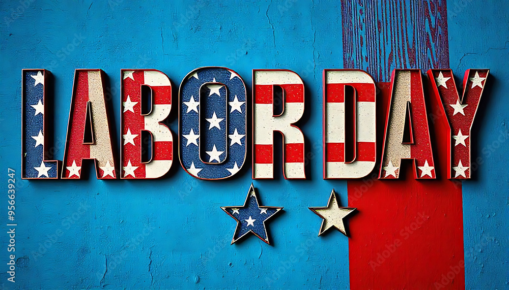 Labor Day Banner Featuring an American Flag Design, Perfect for Web ...