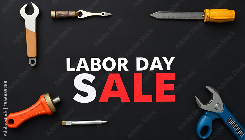 Labor Day Banner Featuring an American Flag Design, Perfect for Web ...