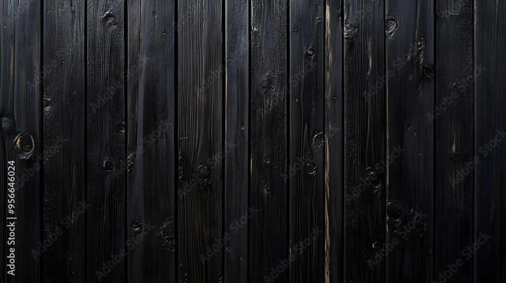 Black wooden planks, vertical wood panels, rustic texture, dark timber ...