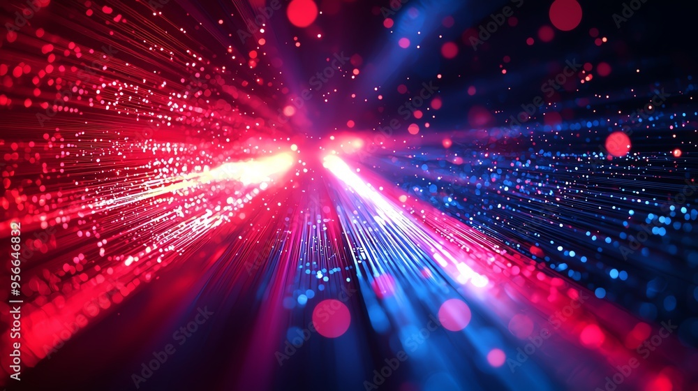 Laser light communication, showcasing the transmission of data through ...