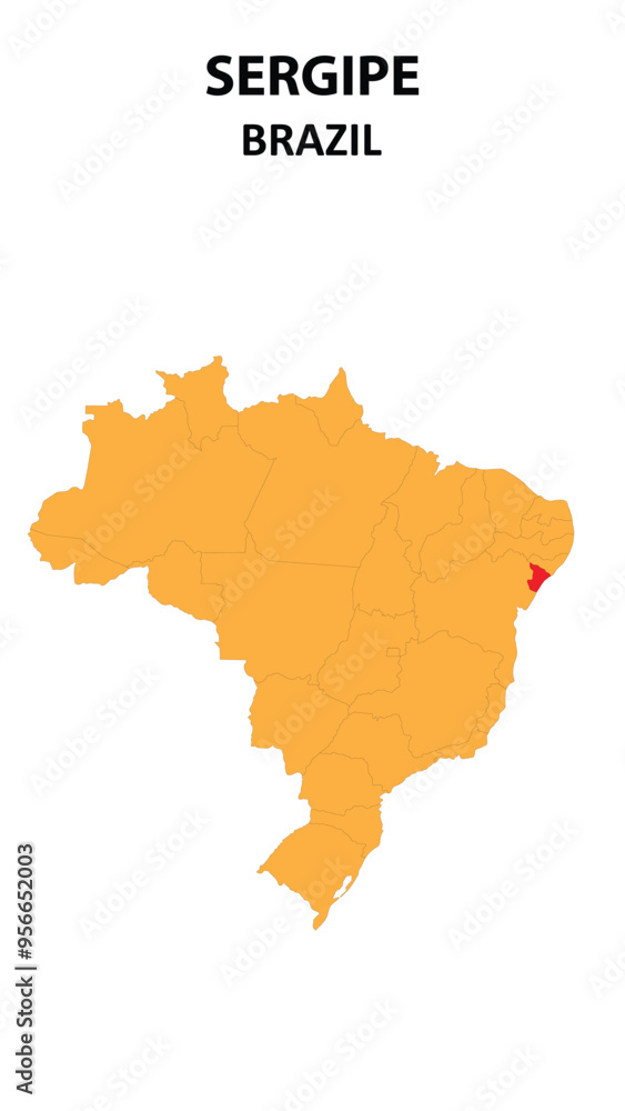 Sergipe Map is highlighted on the Brazil map with detailed state and ...