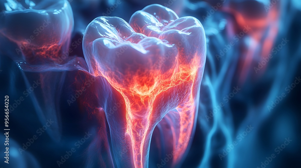 Inflamed Dental Nerve Illustration: A visual representation of an ...