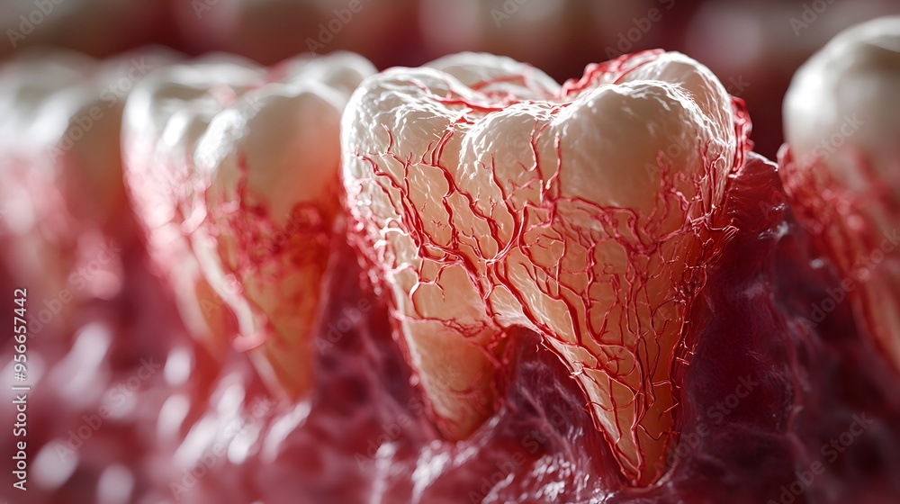 Dental Nerve and Blood Vessels: A close-up image showing the dental ...