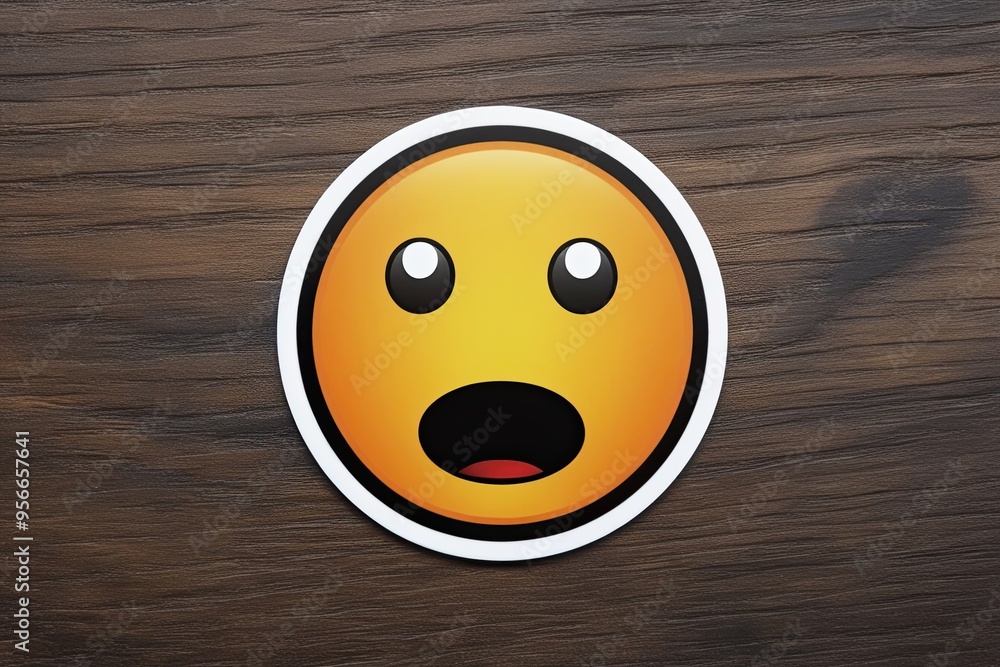 Photo & Art Print Baffled Face Emoji Sticker for Expressing Shock ...