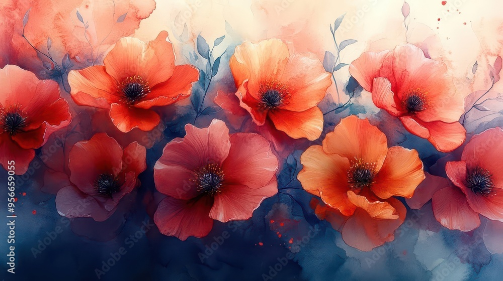 interdimensional botanical garden watercolor flowers from different ...