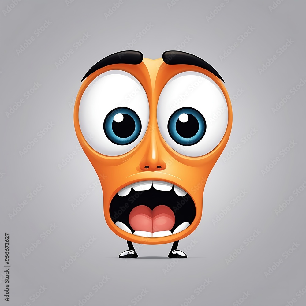 shocked cartoon character with wide eyes and an open mouth, created in ...