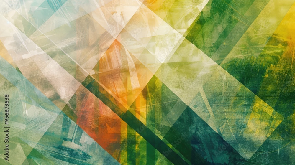 The abstract picture of bright green shape repetitive pattern polygon ...