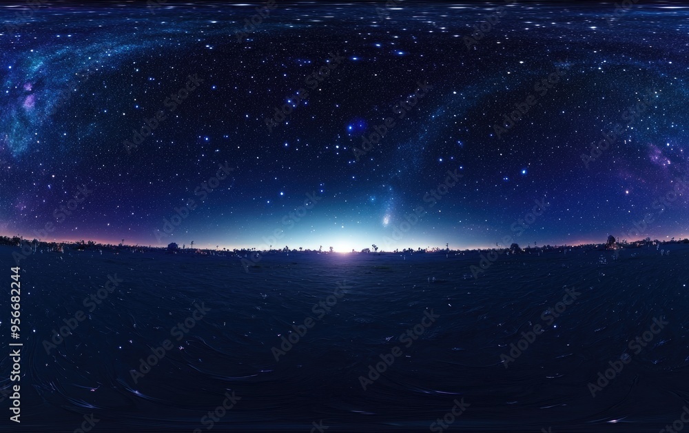 360 degree space background panorama featuring a night starry sky ...