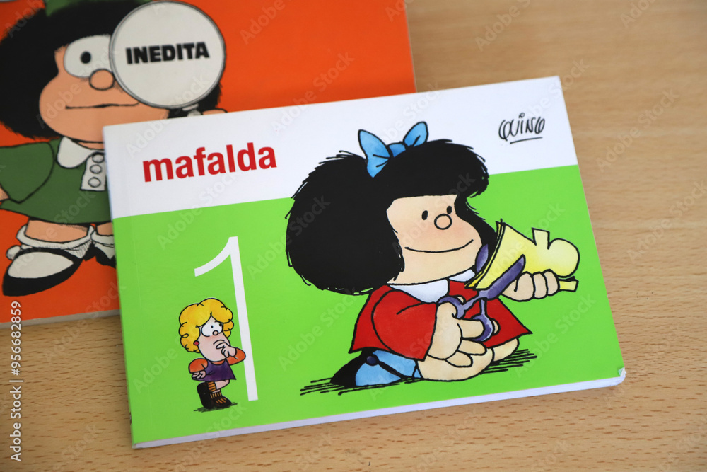 Comic books of the character Mafalda by the argentine illustrator Quino ...