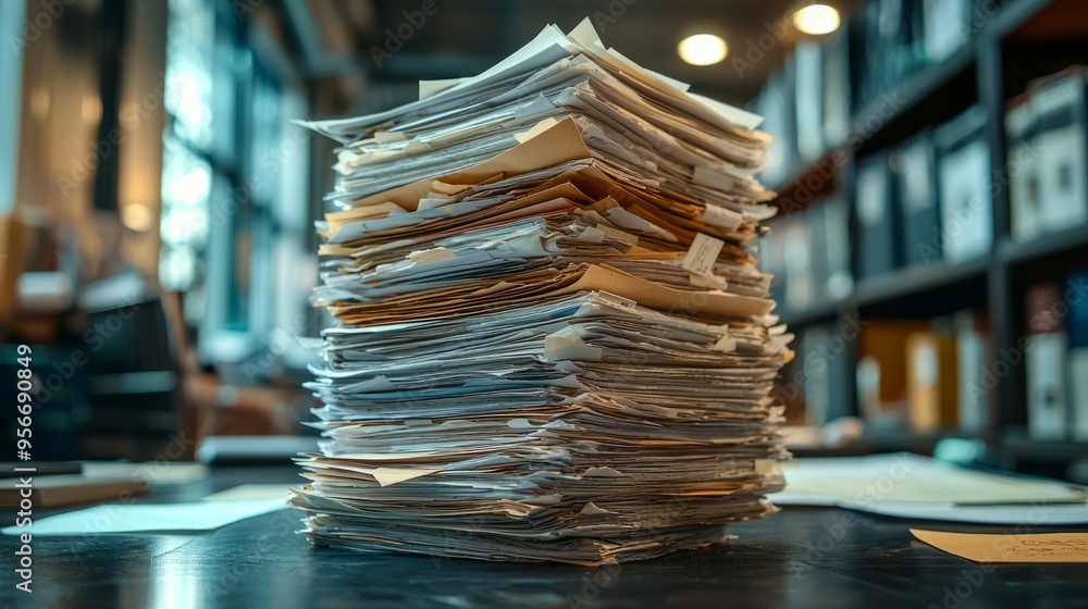 A pile of documents that the secretary has prepared for meetings of the ...