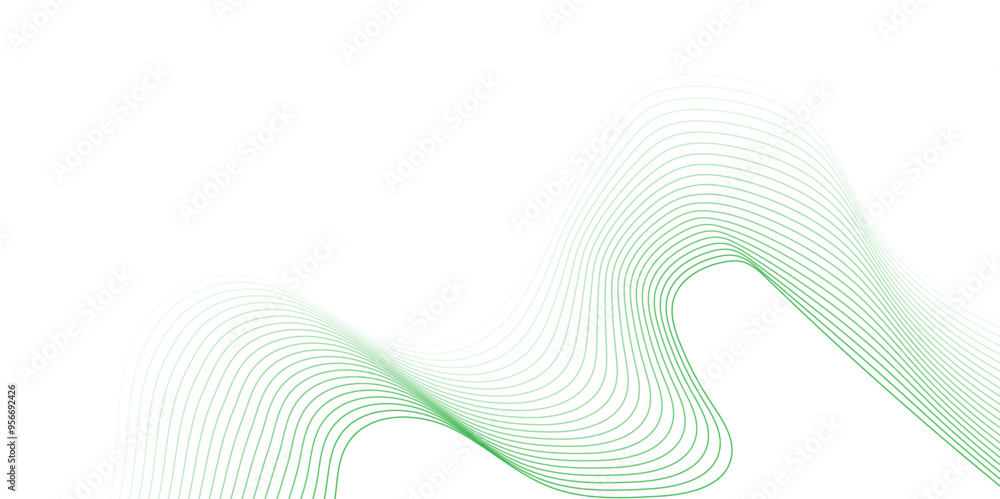 Abstract green lines for website, banner and brochure, Curve flow ...