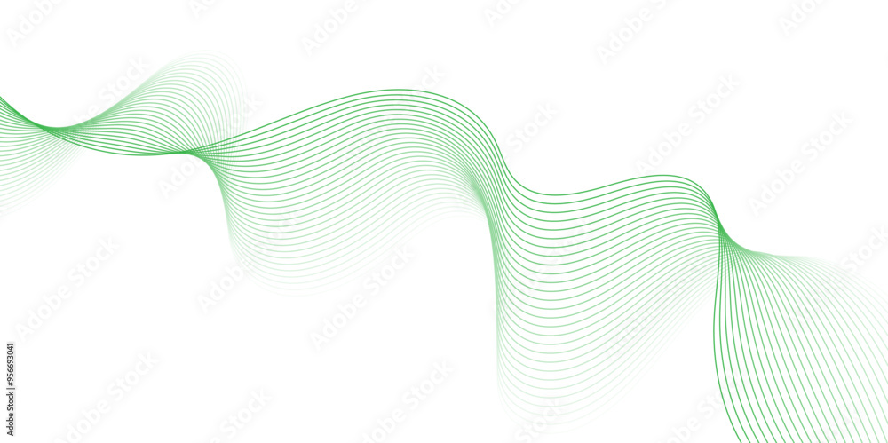 Abstract green lines for website, banner and brochure, Curve flow ...