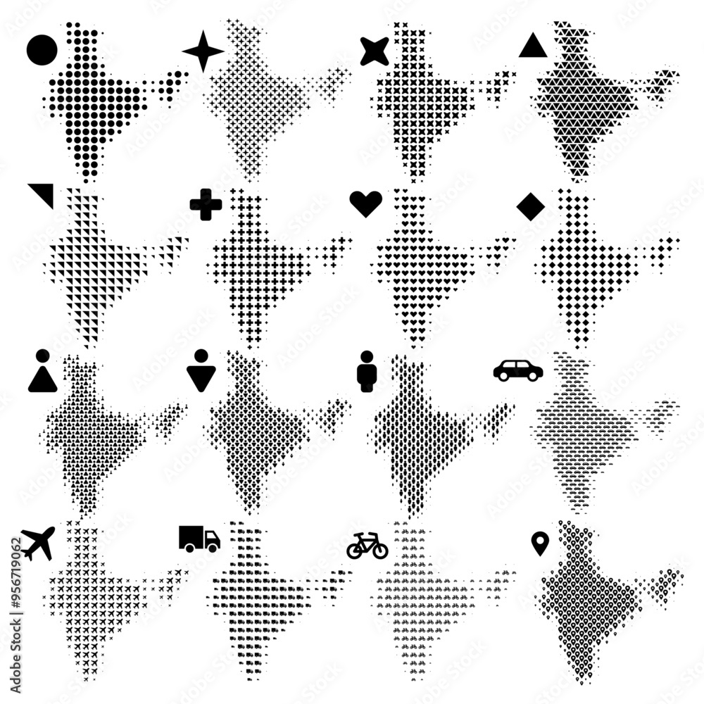 Poster India map different shapes – Wall Art | UkPosters