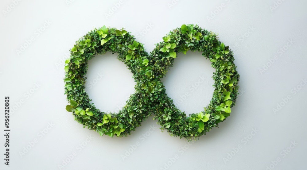 A symbol of infinity made from lush greenery, representing the endless ...