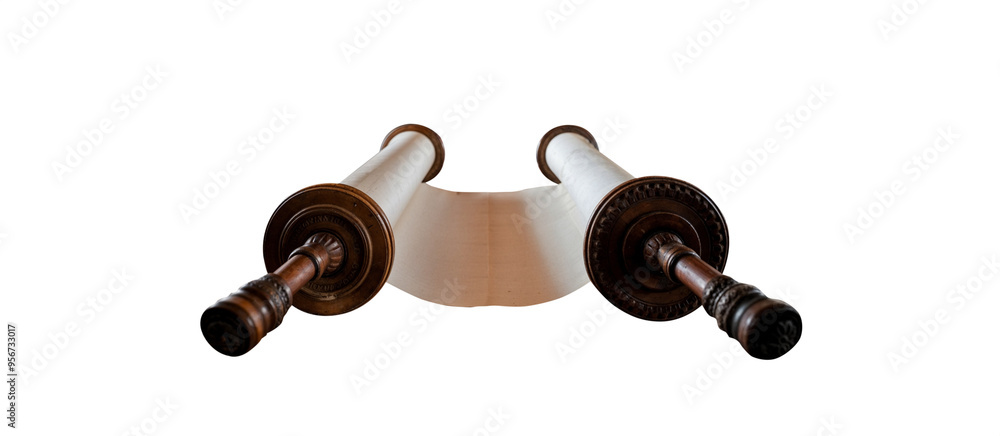 Ancient Opened Scroll cutout. Medieval old papyrus or parchment ...