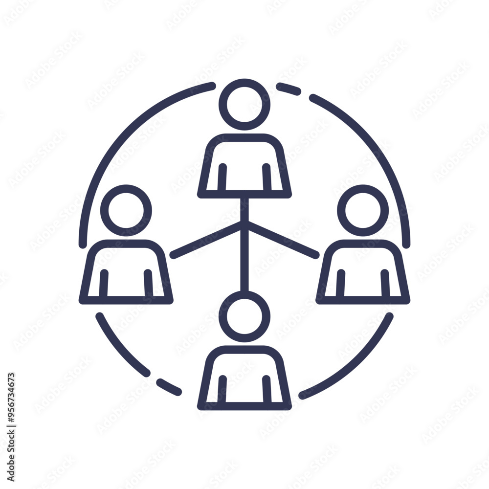 Simple organizational chart icon showing hierarchical structure with ...