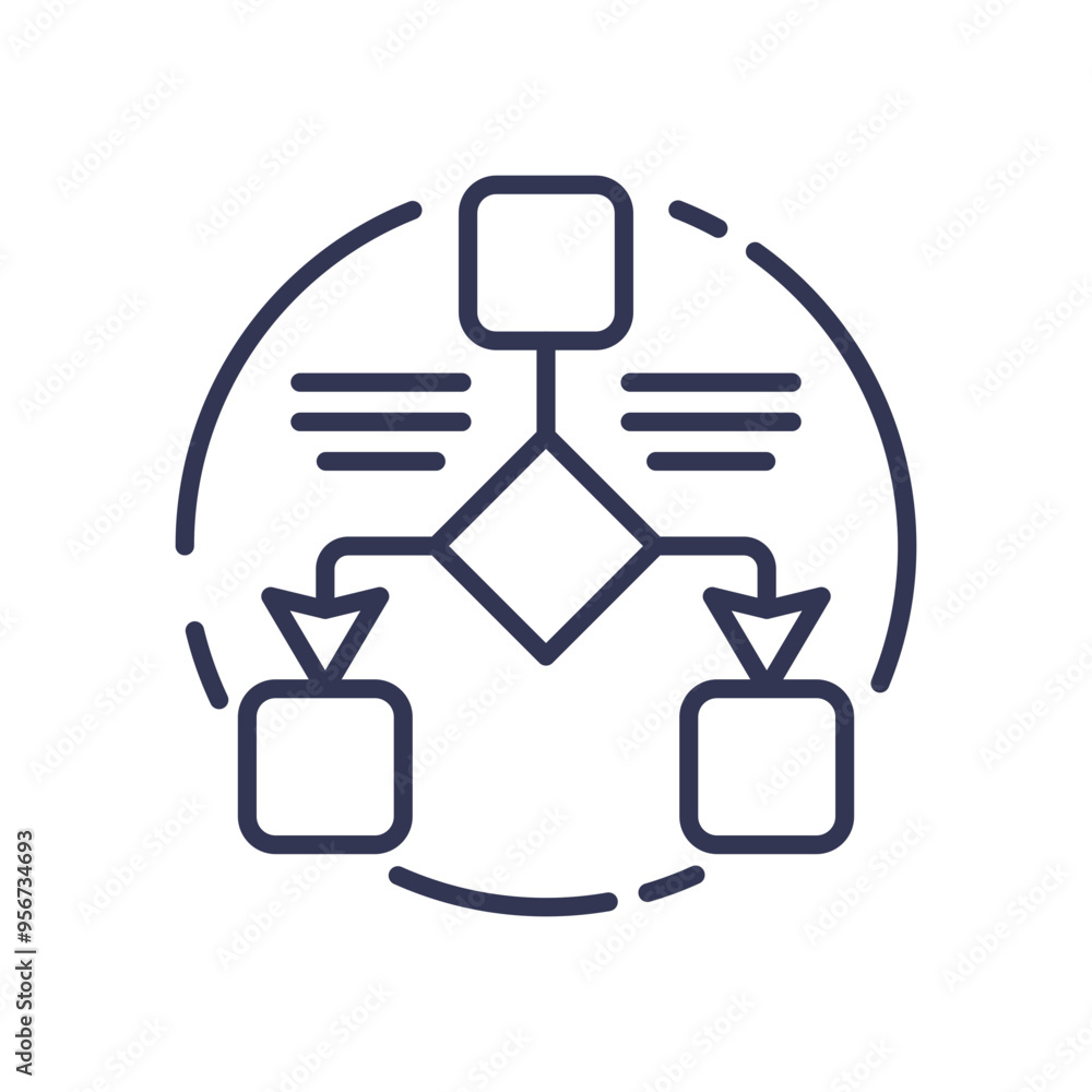 Flowchart diagram representing a decision-making process with ...