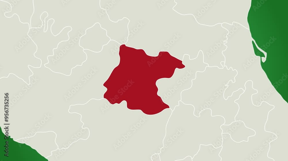 Guanajuato State Map 2D Animation, Mexico, Detailed Cartography ...