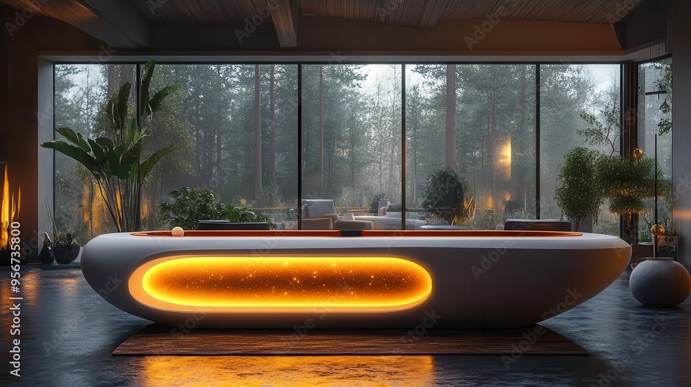 quantum pool table with glowing energy balls instead of solid balls ...