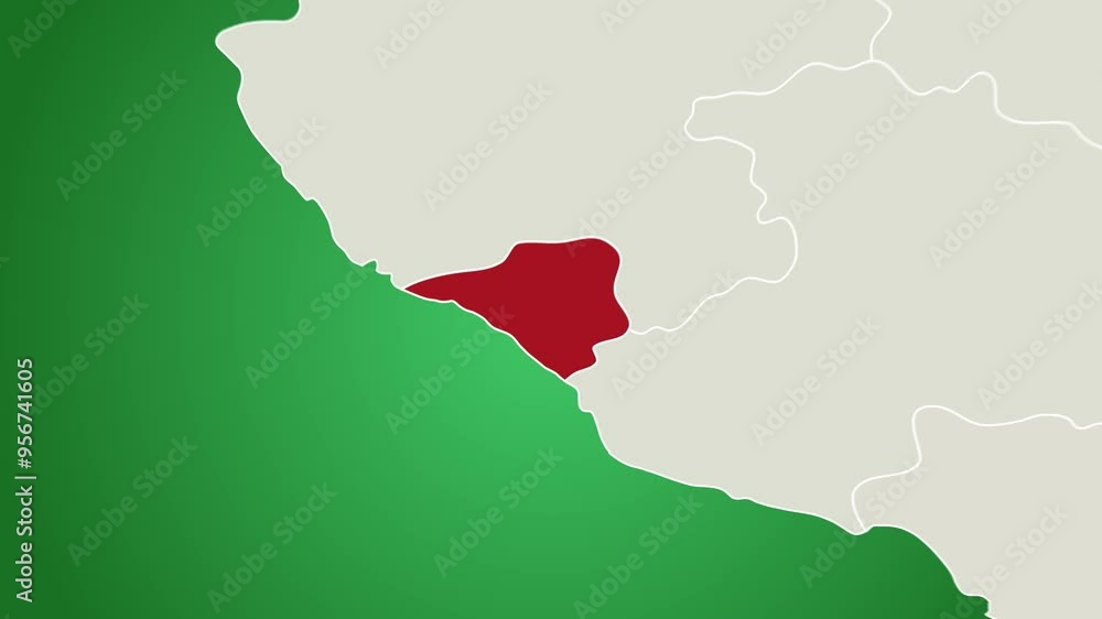 Colima State Map Animation, Mexico Geographic Visualization, Digital ...