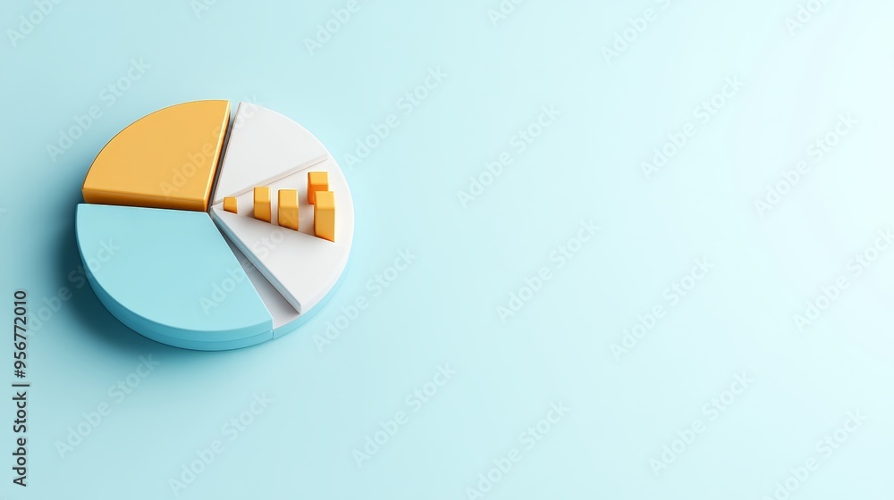 Strategic business plan with a pie chart and bar graphs Stock ...