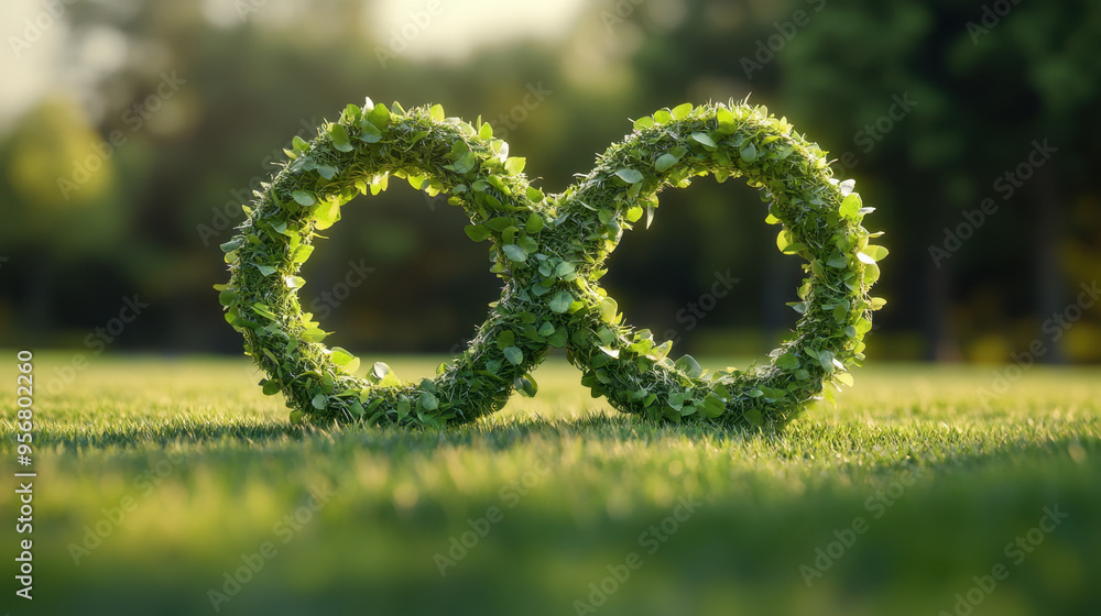 Sustainable Infinity Symbol, A green plant infinity symbol crafted from ...