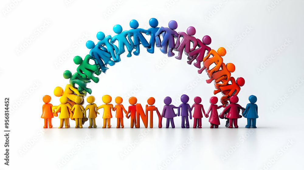 3D Family Diversity Circle Frame with Unity Text concept as A circular ...