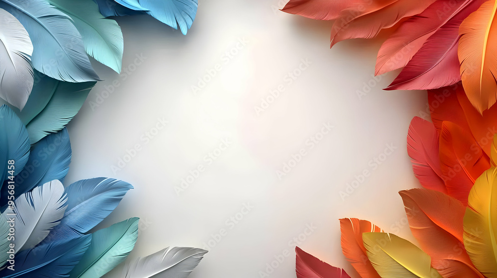 3D Family Diversity Feather Frame with Hope Text concept as A ...