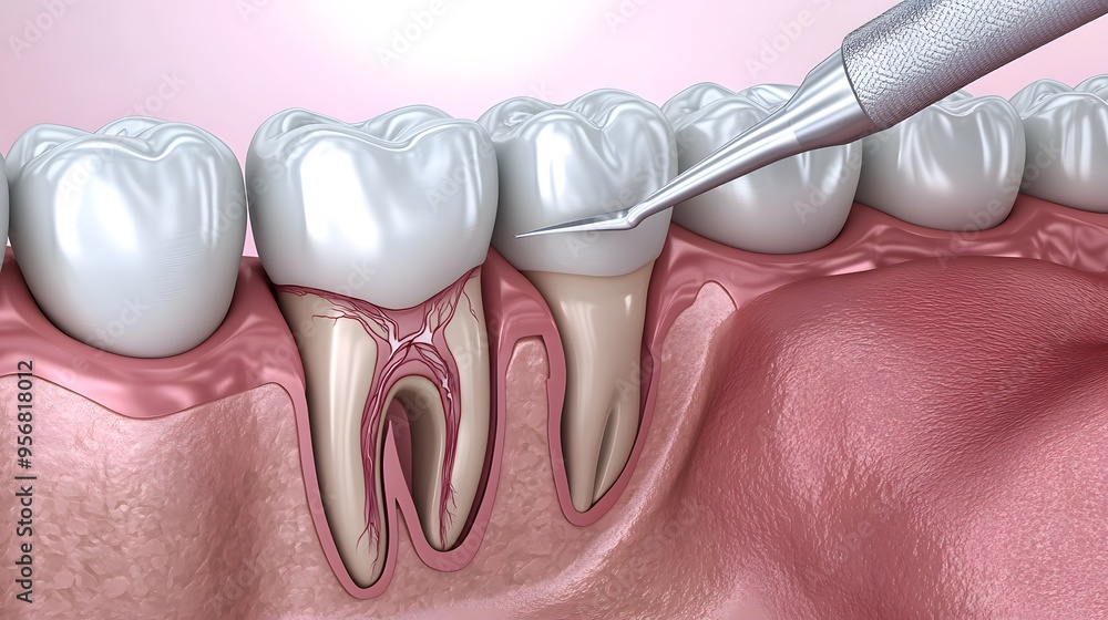 Root Canal Procedure Illustrating Dental Nerve Removal: An illustration ...