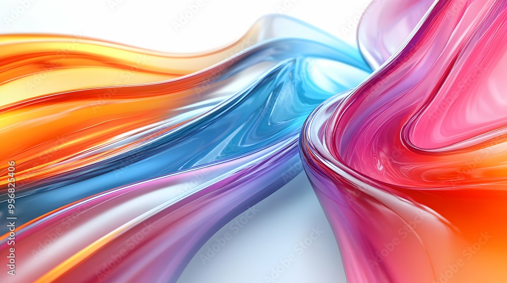 Abstract Digital Art Classroom concept as A glossy abstract digital ...