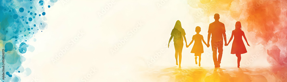 Family Diversity Border with Unity Text concept as A modern border ...