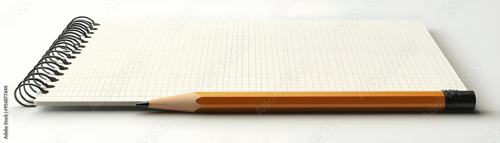 Notebook and Pencil Isolated Vector concept as A minimalist isolated ...