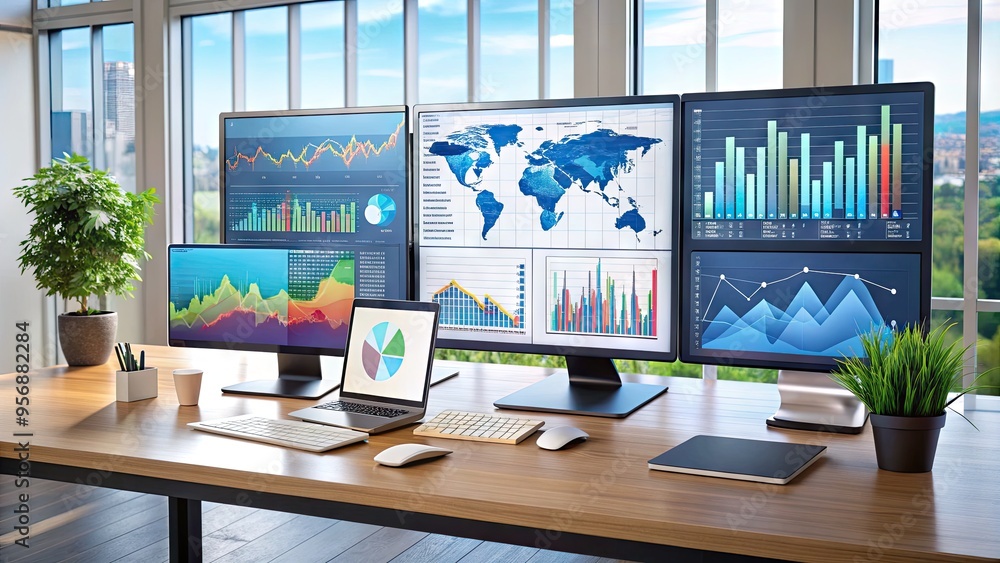 Business dashboard displaying real-time data and insights on multiple ...