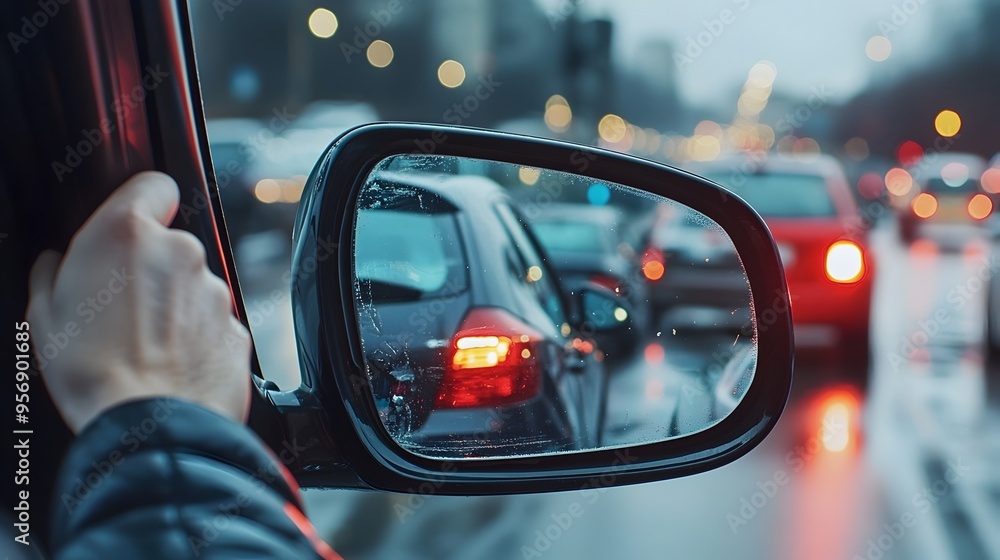 Adjusting Side Mirror to Enhance Driving Safety and Awareness Stock ...