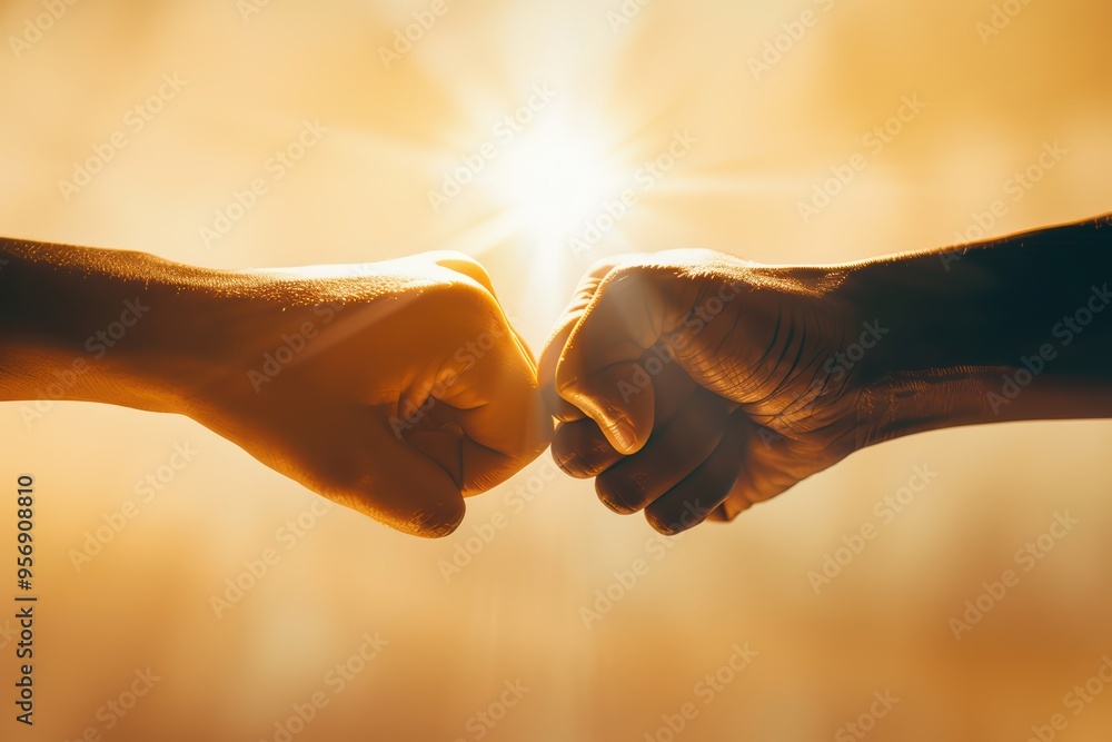 Two fists come together in a powerful gesture symbolizing unity and ...