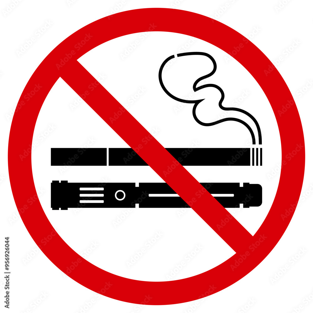 Poster No smoking and vaping sign. Vector prohibited sign no smoking ...