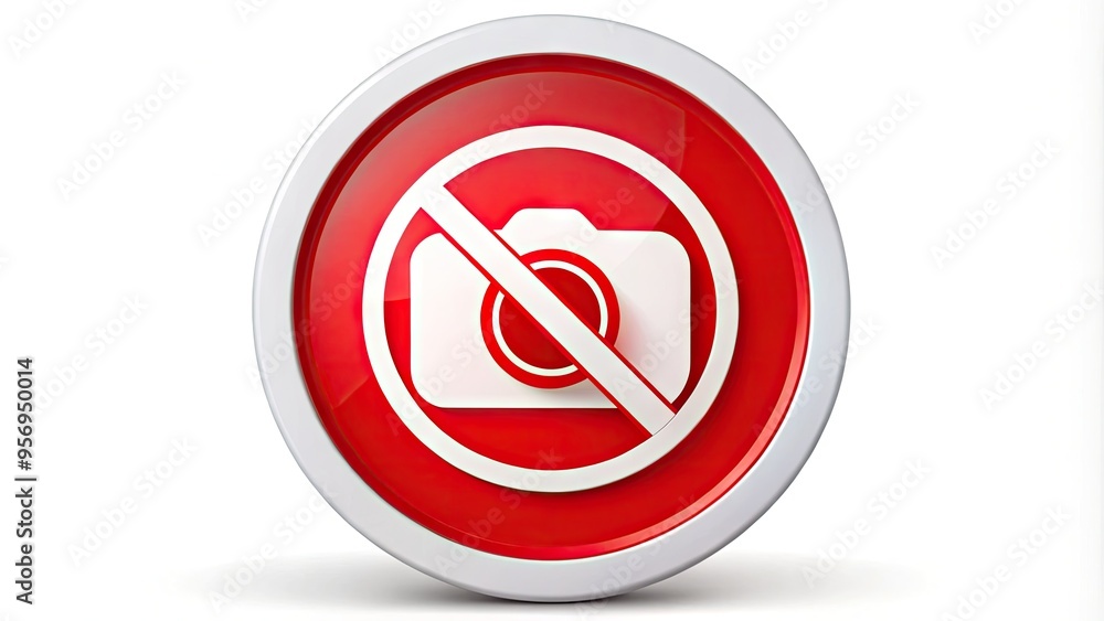 A bold red circle with a white interior and a diagonal line-through ...