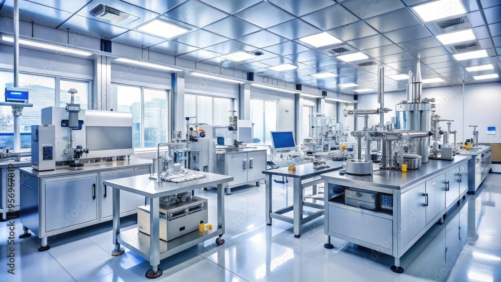 High-tech laboratory equipment and precision instruments used for ...