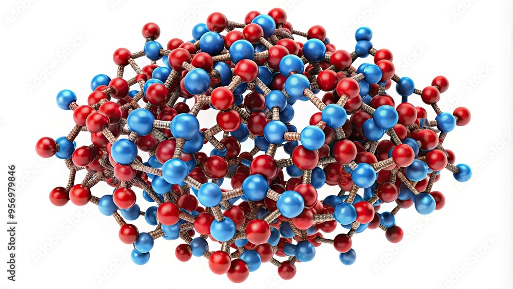 Microscopic illustration of hemoglobin molecule's 3D structure ...
