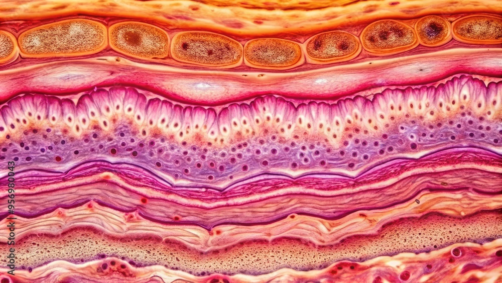 Photo & Art Print Microscopic view of the stratum corneum, the ...