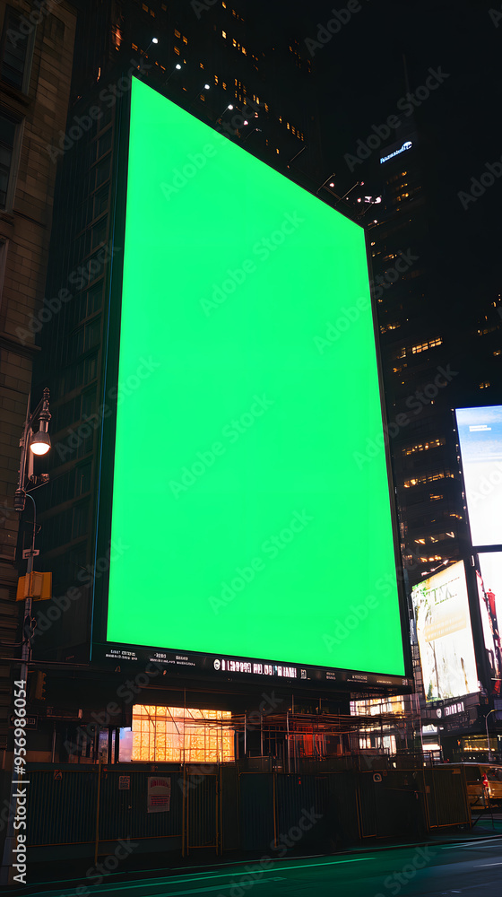 8K Green Screen New York Billboard at Night Stock Photo | Adobe Stock